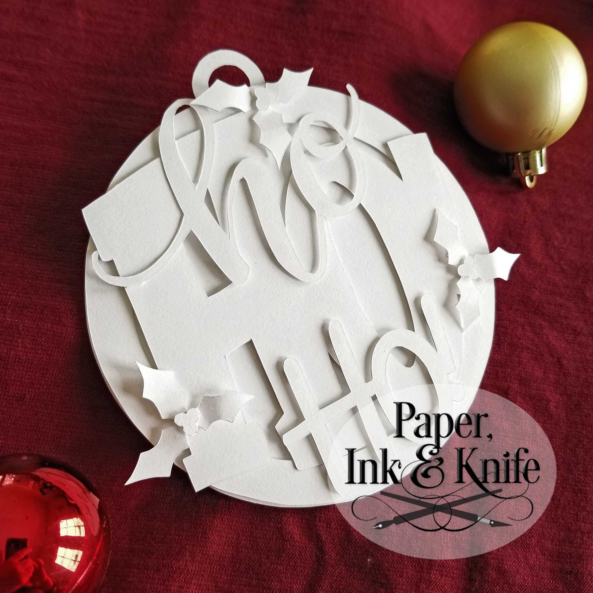 Ho Ho Ho 3D Papercut Layered Christmas Ornament - Etsy