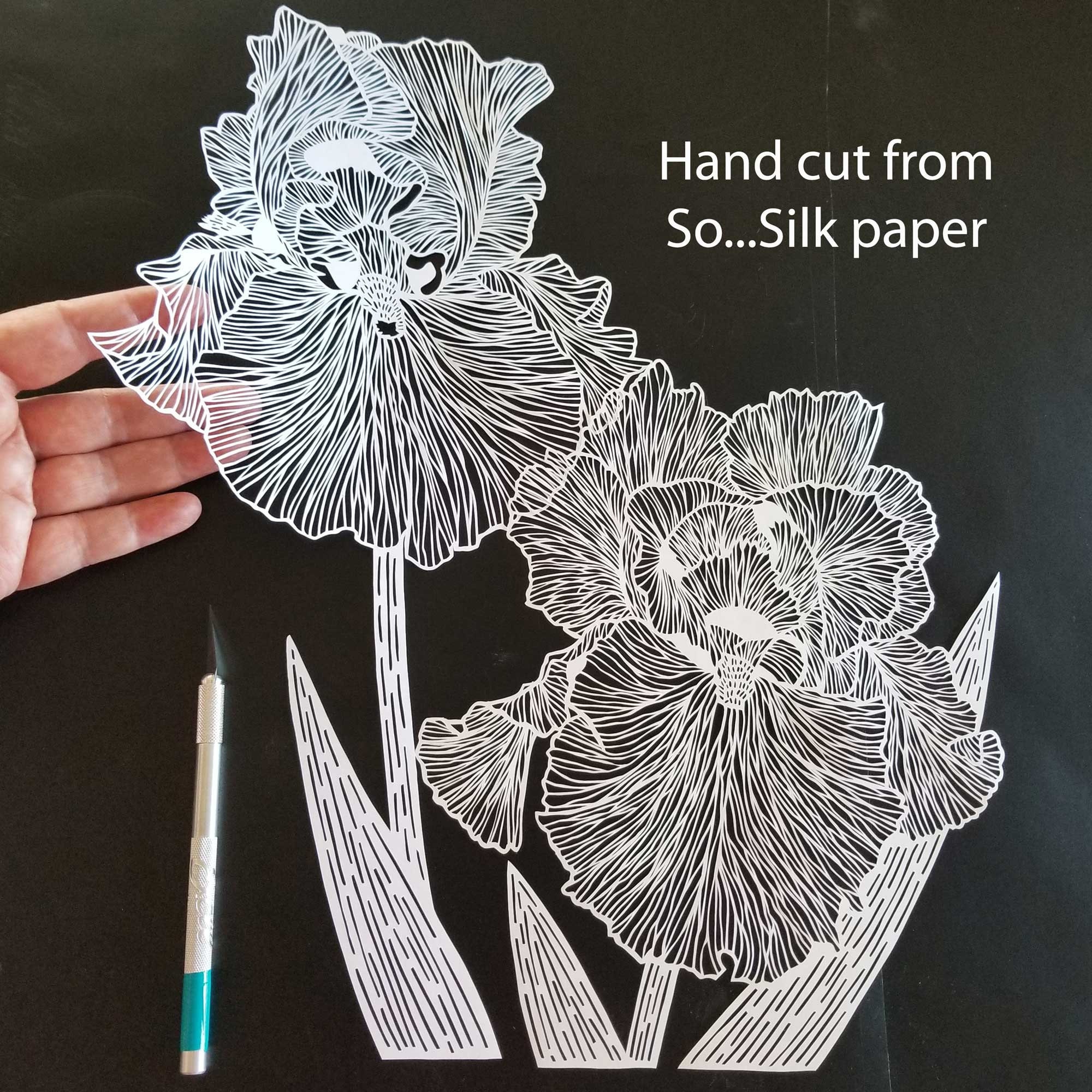 Irises Intricate Papercut Template Instant Download Hand Cut | Etsy