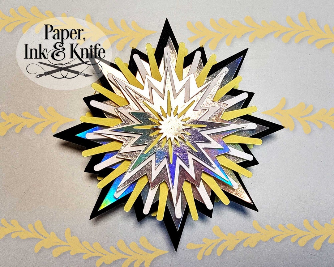 Star 3 Papercut Template SVG PDF PNG Dxf 3D Layered Paper - Etsy UK