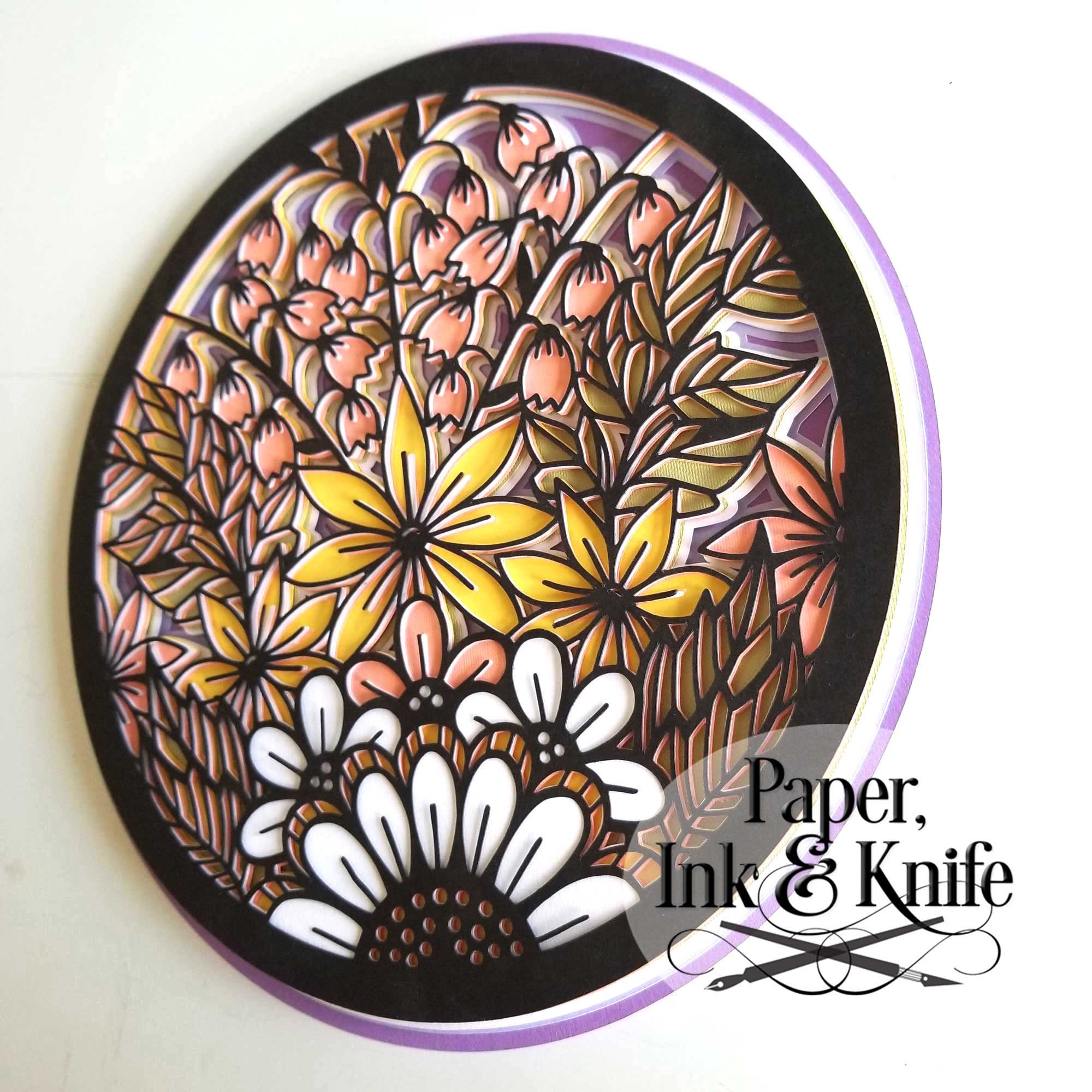 Doodle Garden Mandala Papercut Shadowbox Template 3D Layered | Etsy