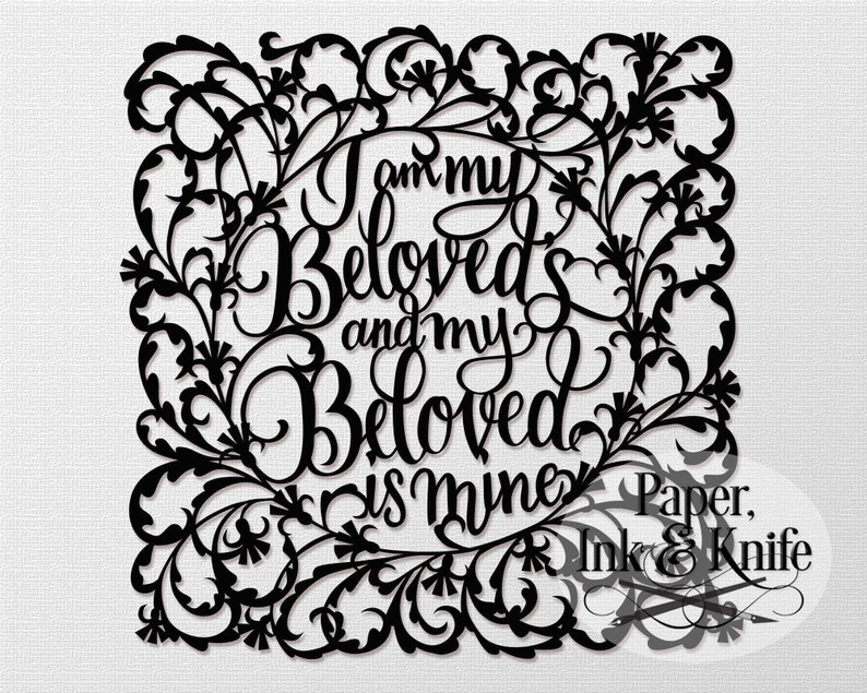 Papercut Template I Am My Beloved s And My Beloved Is Etsy