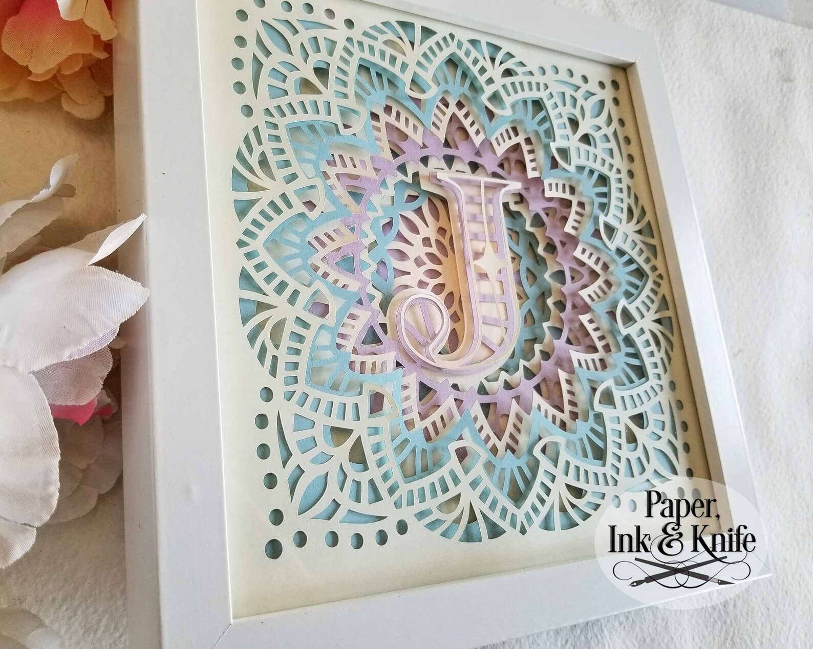 Monogram Mandala Papercut Layered Shadowbox Template SVG - Etsy
