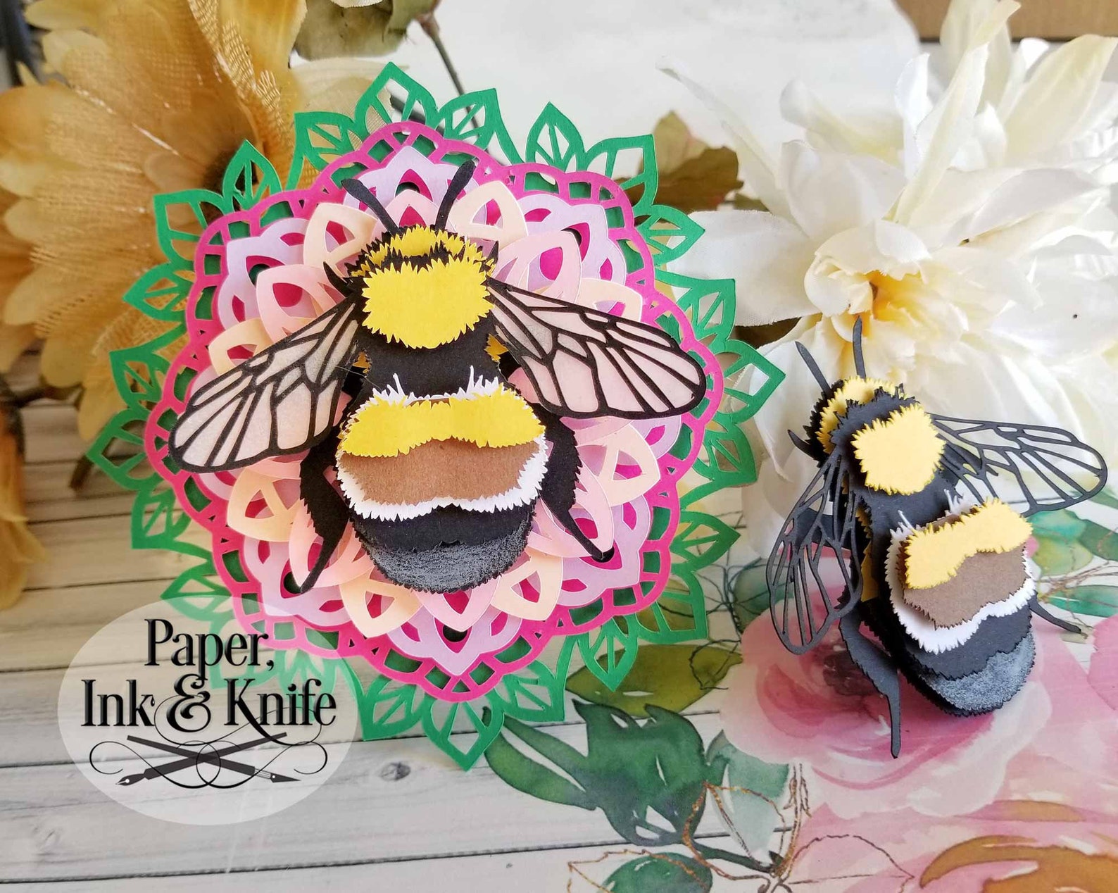 Bumblebee 3D Papercut Template SVG, PDF, JPG Dxf, Layered Paper ...