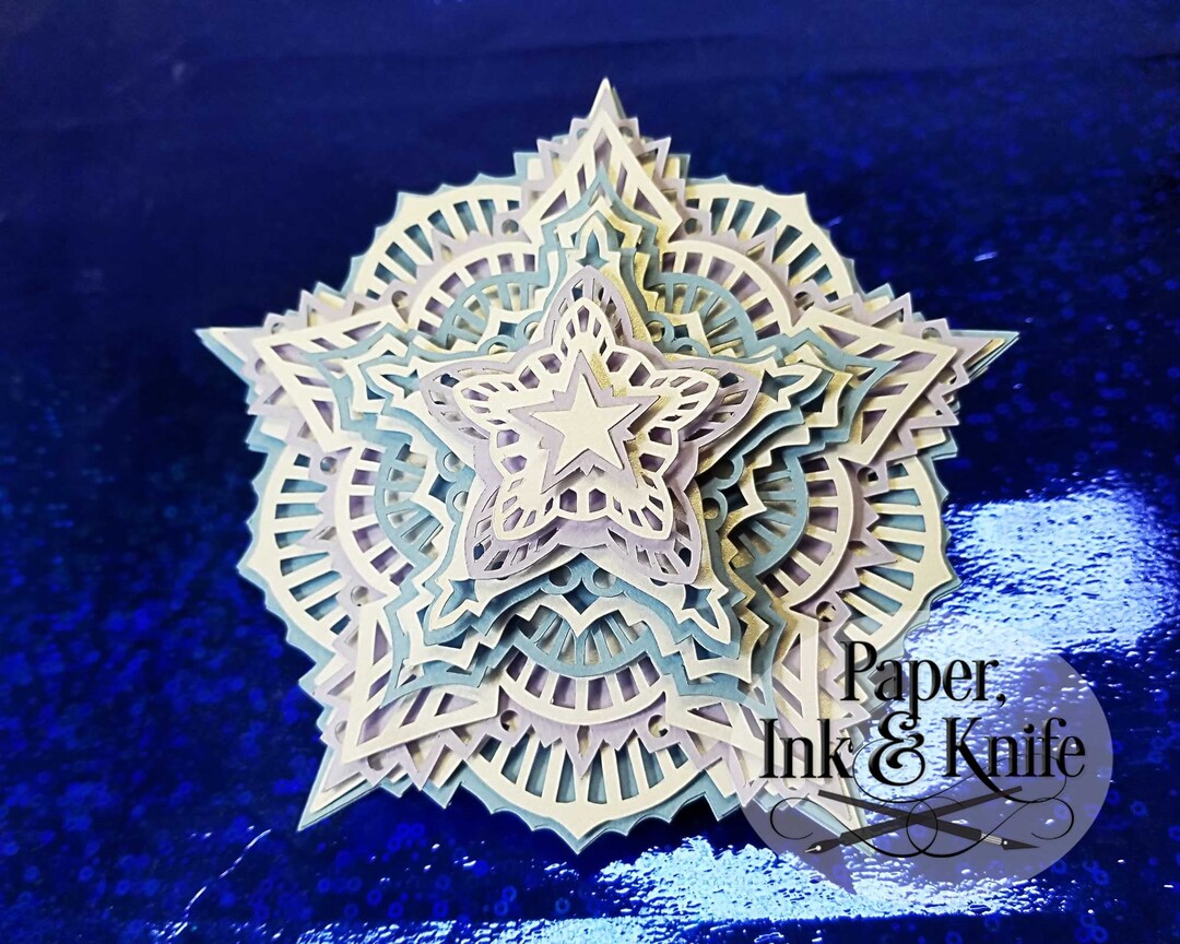 Star Victorian, 3D Papercut SVG, PDF, DXF, Jpg, Layered Mandala ...