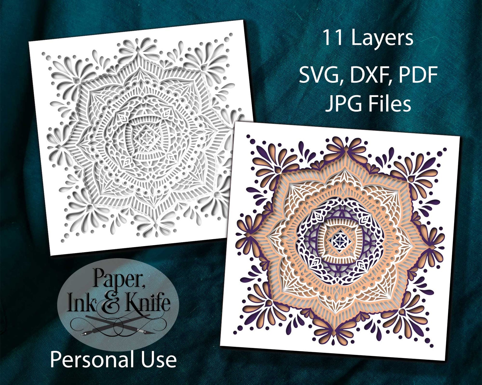 Mandala Papercut Shadowbox Template 3D Layered Paper Design | Etsy