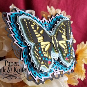 3D Swallowtail Butterfly Papercut Template SVG, PDF, JPG Dxf, Layered ...