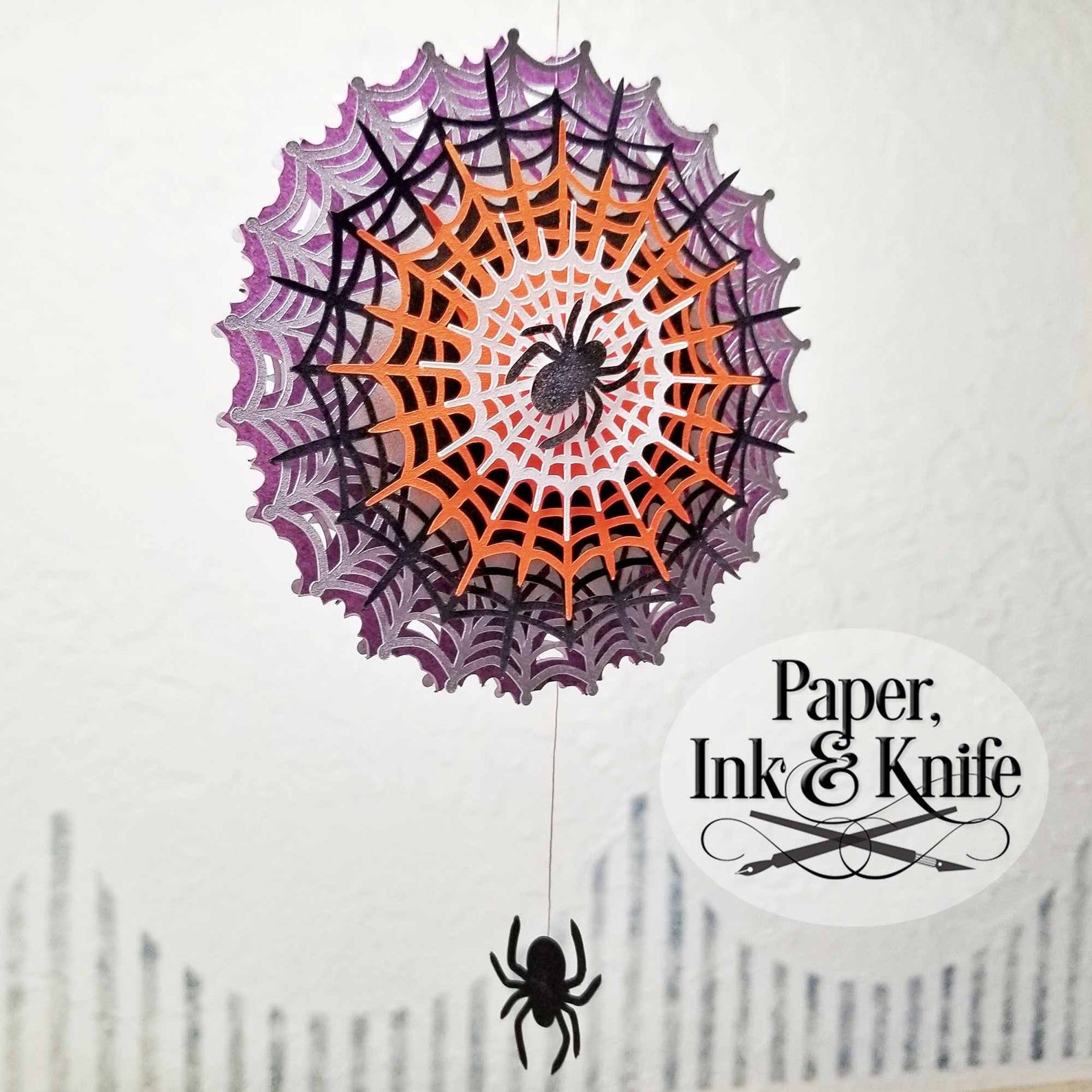 Spider Web 3D Papercut SVG PDF Jpg DXF Template Layered - Etsy