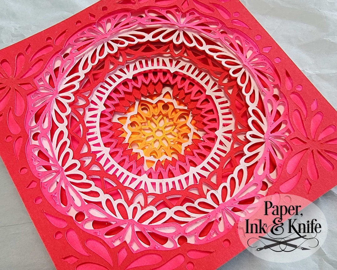 Mandala Papercut Shadowbox Template 8x8 Inch or Smaller 3D - Etsy