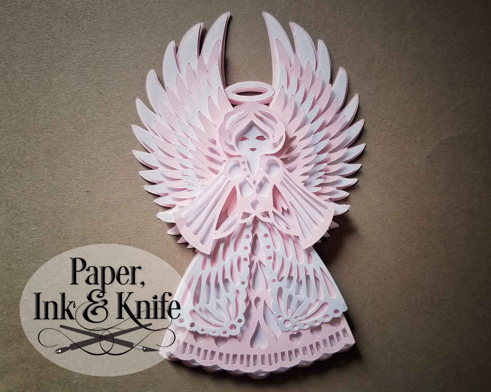 Angel 3D Papercut Template SVG PDF JPG Dxf Layered | Etsy Canada