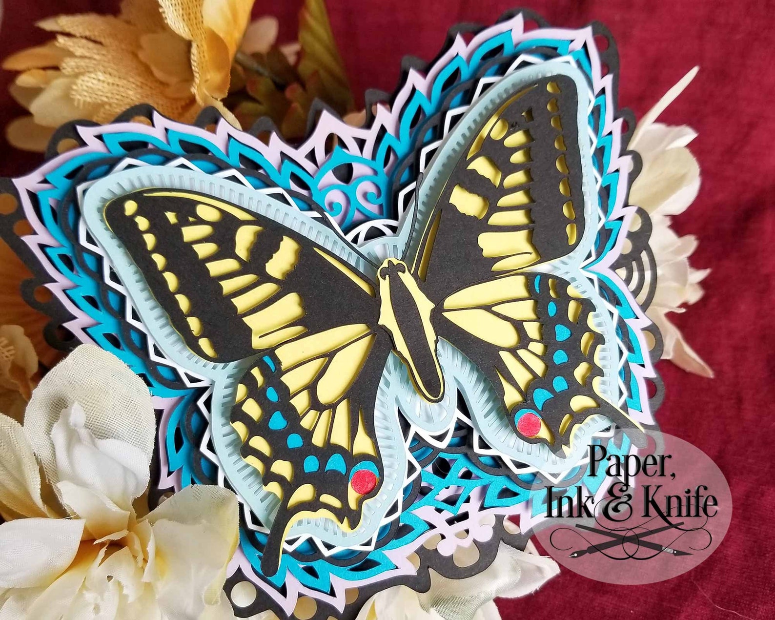 3D Swallowtail Butterfly Papercut Template SVG, PDF, JPG Dxf, Layered ...
