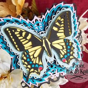 3D Swallowtail Butterfly Papercut Template SVG, PDF, JPG Dxf, Layered ...