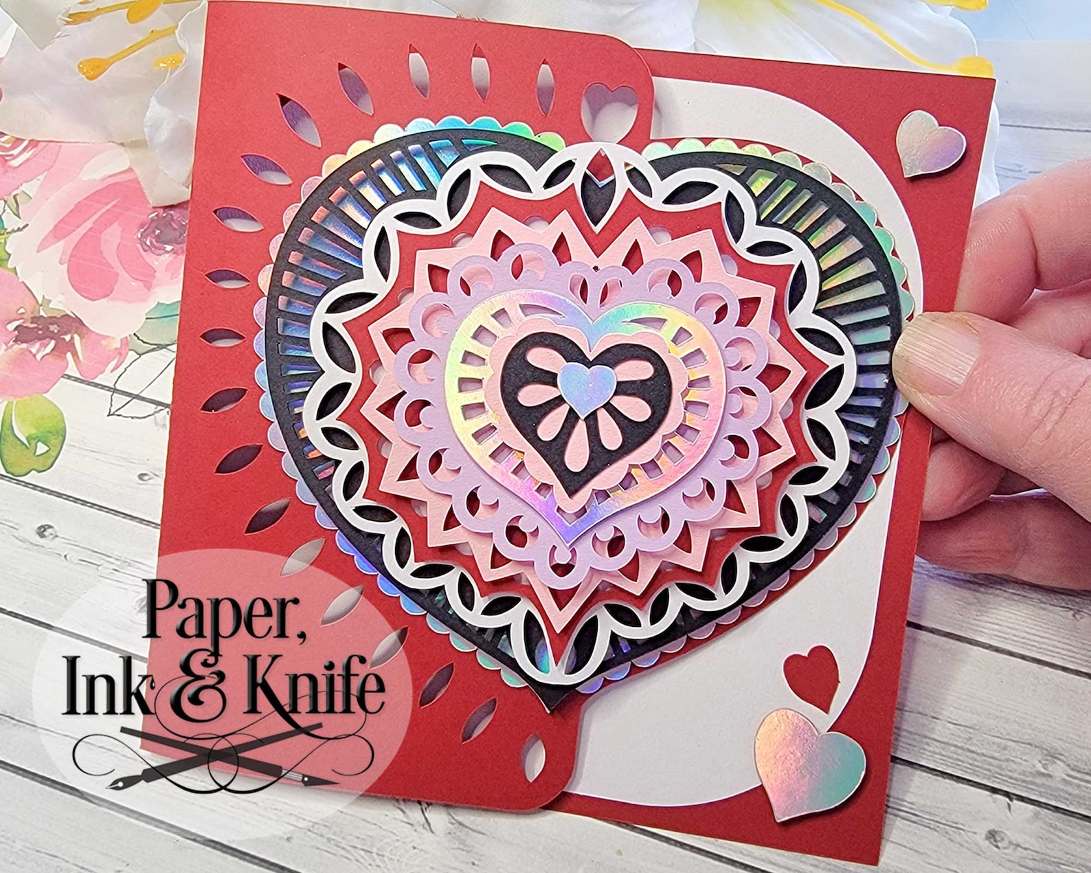 3D Heart Card Papercut Template SVG, PDF, JPG Dxf, Layered Paper ...