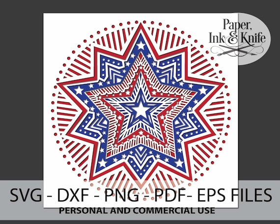 Stars and Stripes Patriotic Mandala Layered Papercut - Etsy