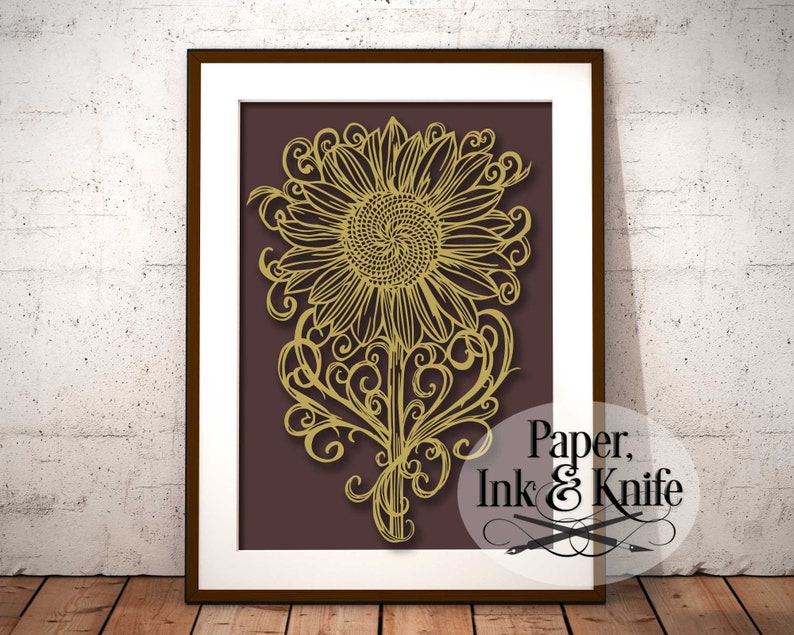 Sunflower Papercut Template Keep Your Face to the Sun - Etsy