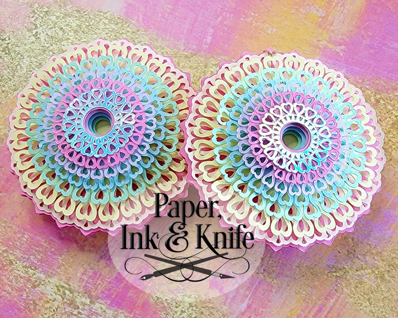 Ring of Hearts Papercut Template SVG PDF JPG Dxf 3D Layered - Etsy