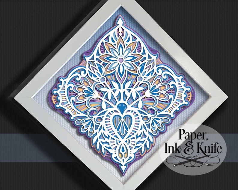 Victorian Bouquet Mandala Papercut Shadowbox Template, 3D Layered SVG ...