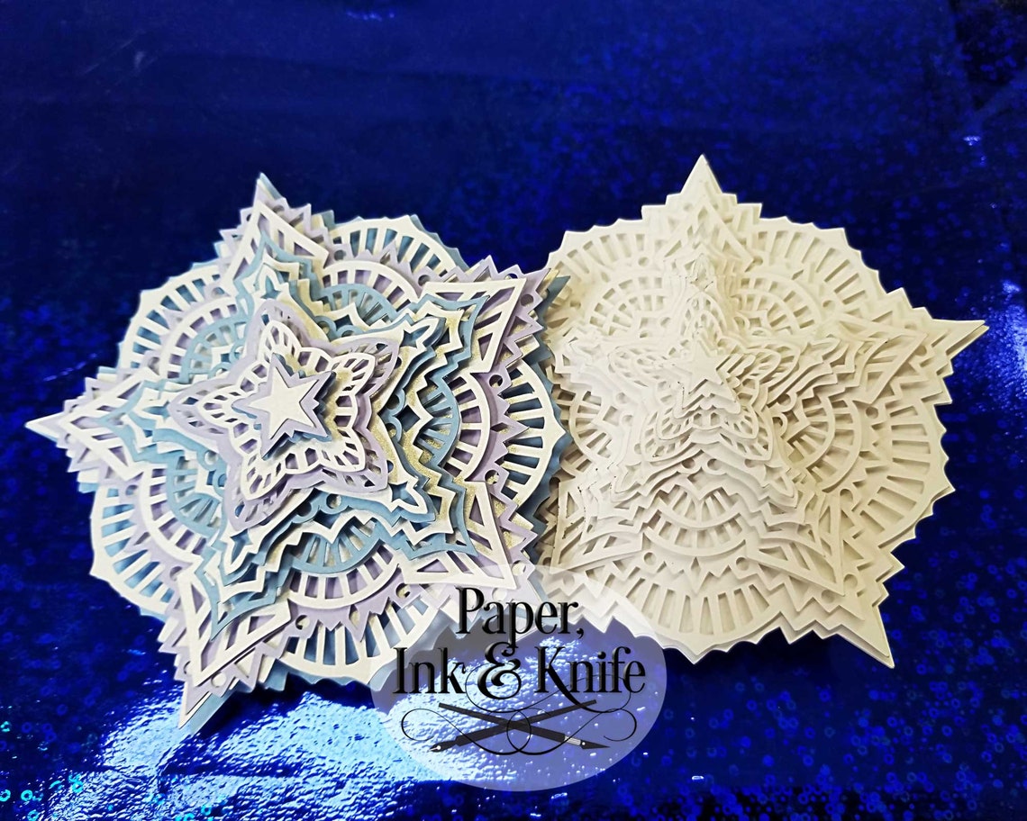 Star Victorian 3D Papercut SVG PDF DXF Jpg Layered | Etsy