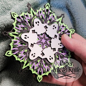 3D Halloween Ghost Papercut Template SVG, PDF, Png, Dxf, Eps, Layered ...