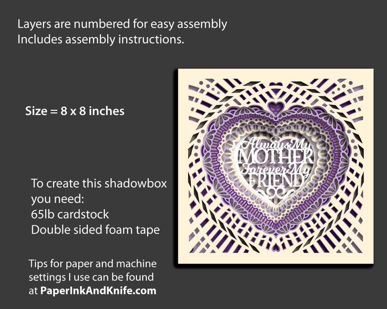 Always Mother Forever Friend 3D SVG Papercut Layered - Etsy