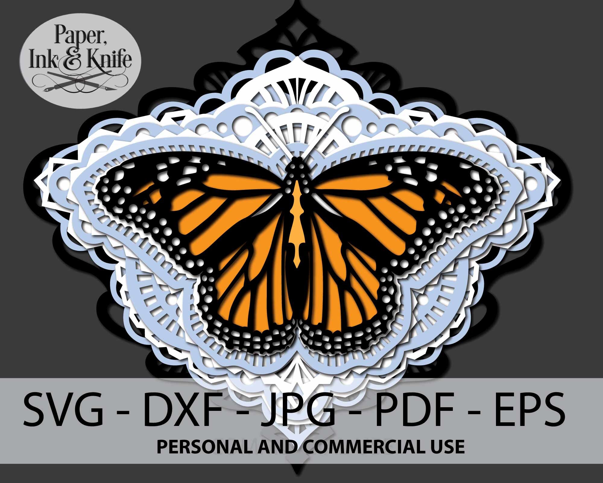 3D Butterfly Papercut Template SVG PDF JPG Dxf Layered - Etsy