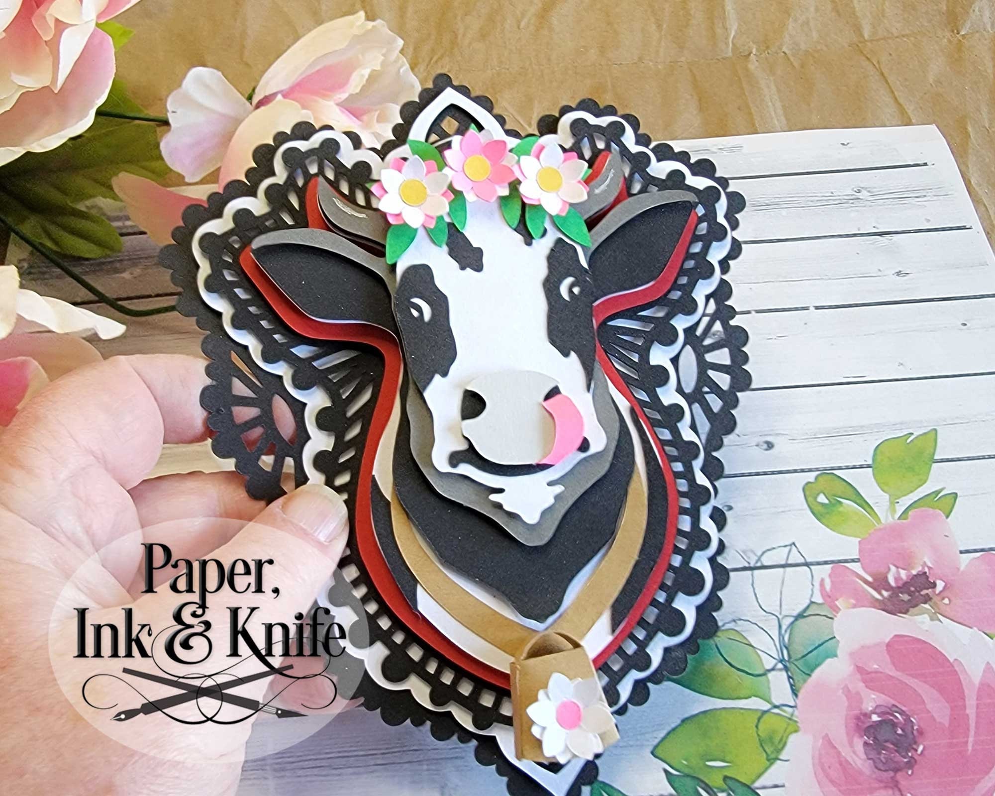 3D Cow Papercut Template SVG PDF PNG Dxf Layered Paper - Etsy