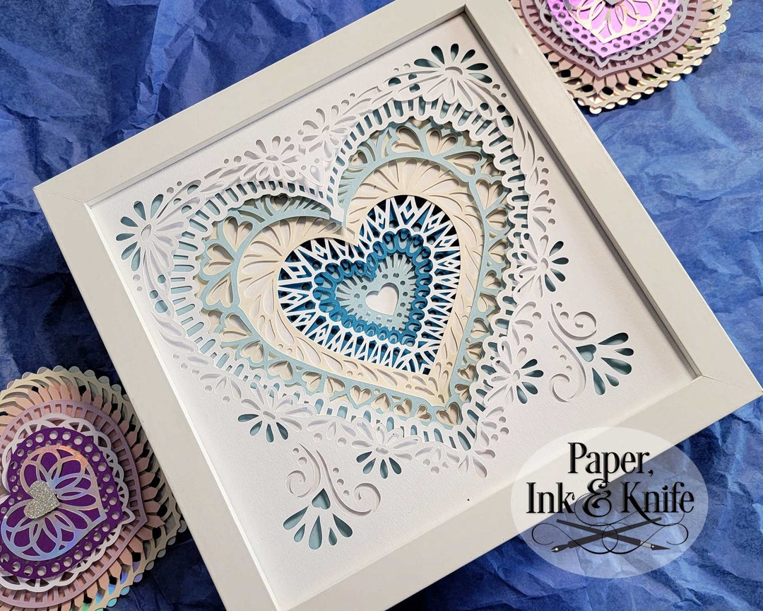 Heart Victorian Papercut Shadowbox Template, 3D Layered SVG (digital ...