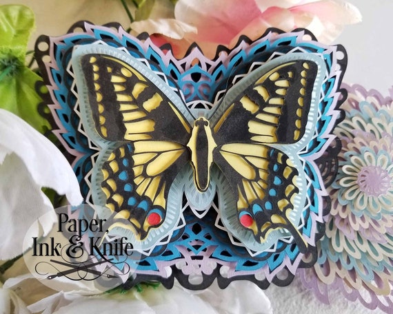 3D Swallowtail Butterfly Papercut Template SVG PDF JPG Dxf - Etsy