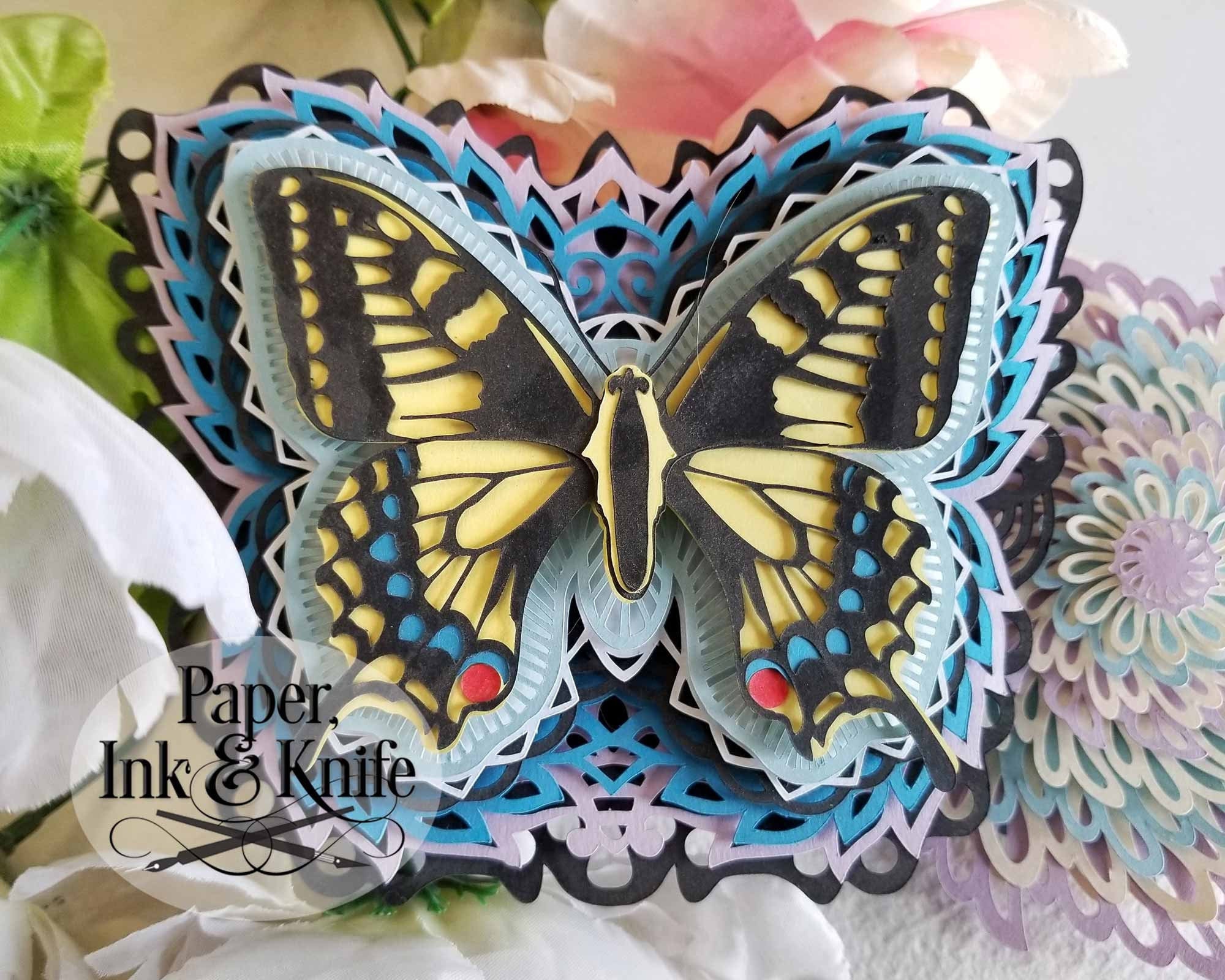 3D Swallowtail Butterfly Papercut Template SVG, PDF, JPG Dxf, Layered ...