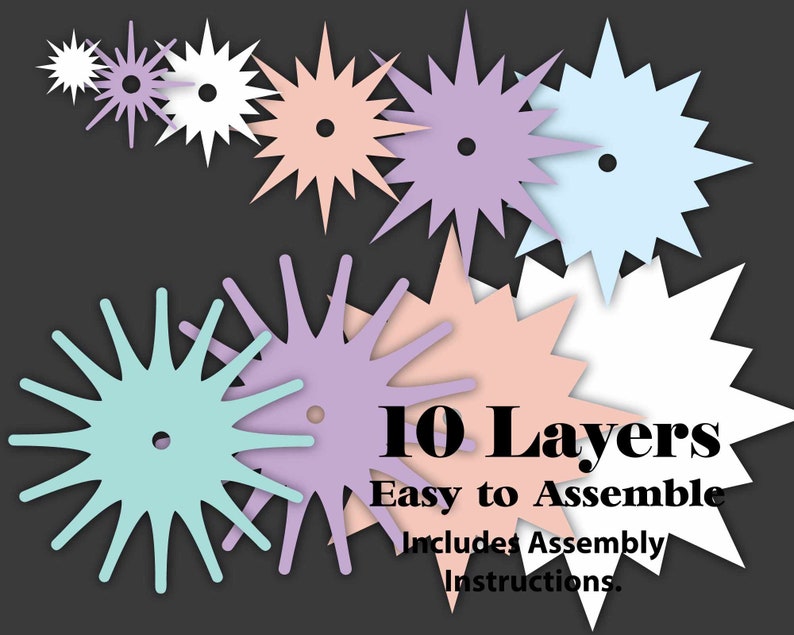 Stern 3 Papercut Vorlage SVG PDF PNG Dxf 3D Layered Paper - Etsy.de