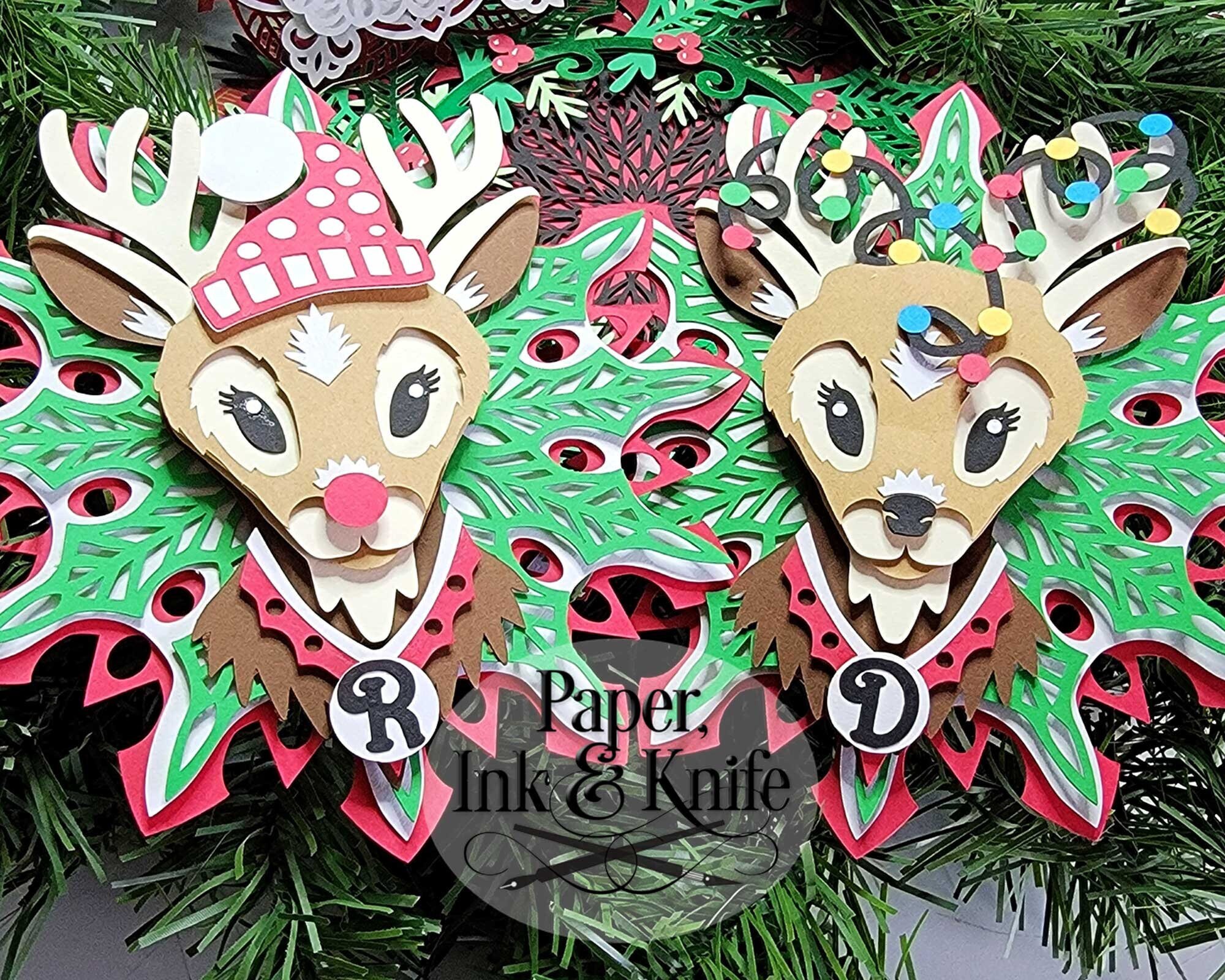 Reindeer Rudolf 3D Papercut Template SVG PNG Dxf Layered - Etsy UK