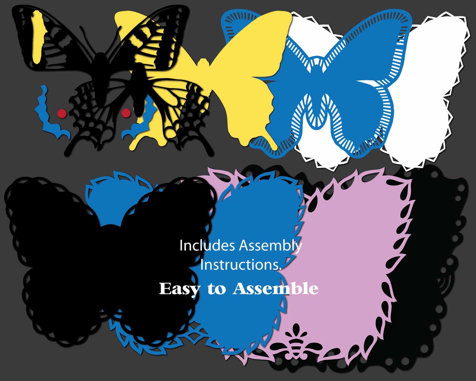 3D Swallowtail Butterfly Papercut Template SVG, PDF, JPG Dxf, Layered ...