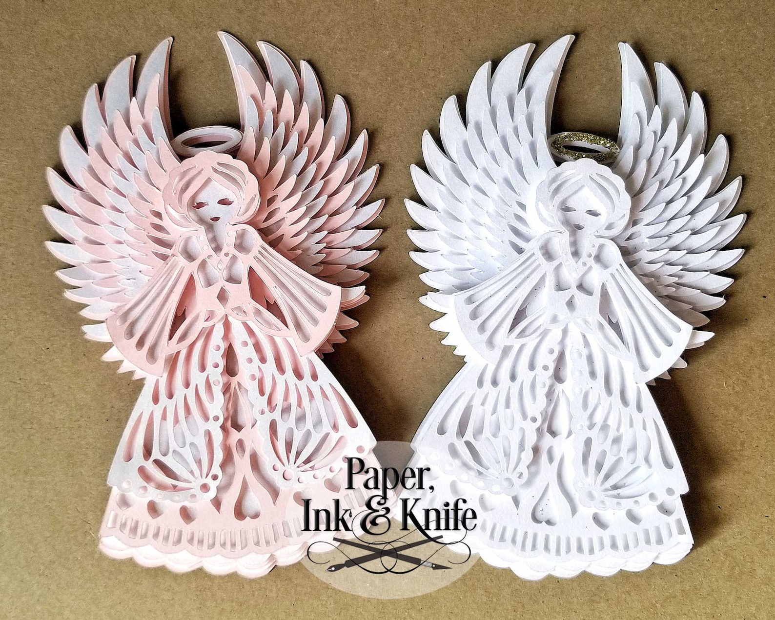 Angel 3D Papercut Template SVG PDF JPG Dxf Layered - Etsy Canada