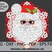 Santa Claus 3D Papercut Template SVG, PDF, PNG Dxf, Layered Paper ...