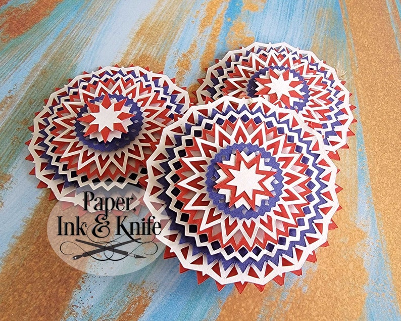 Starburst Papercut Template 3D SVG PDF Png Dxf Shadowbox - Etsy