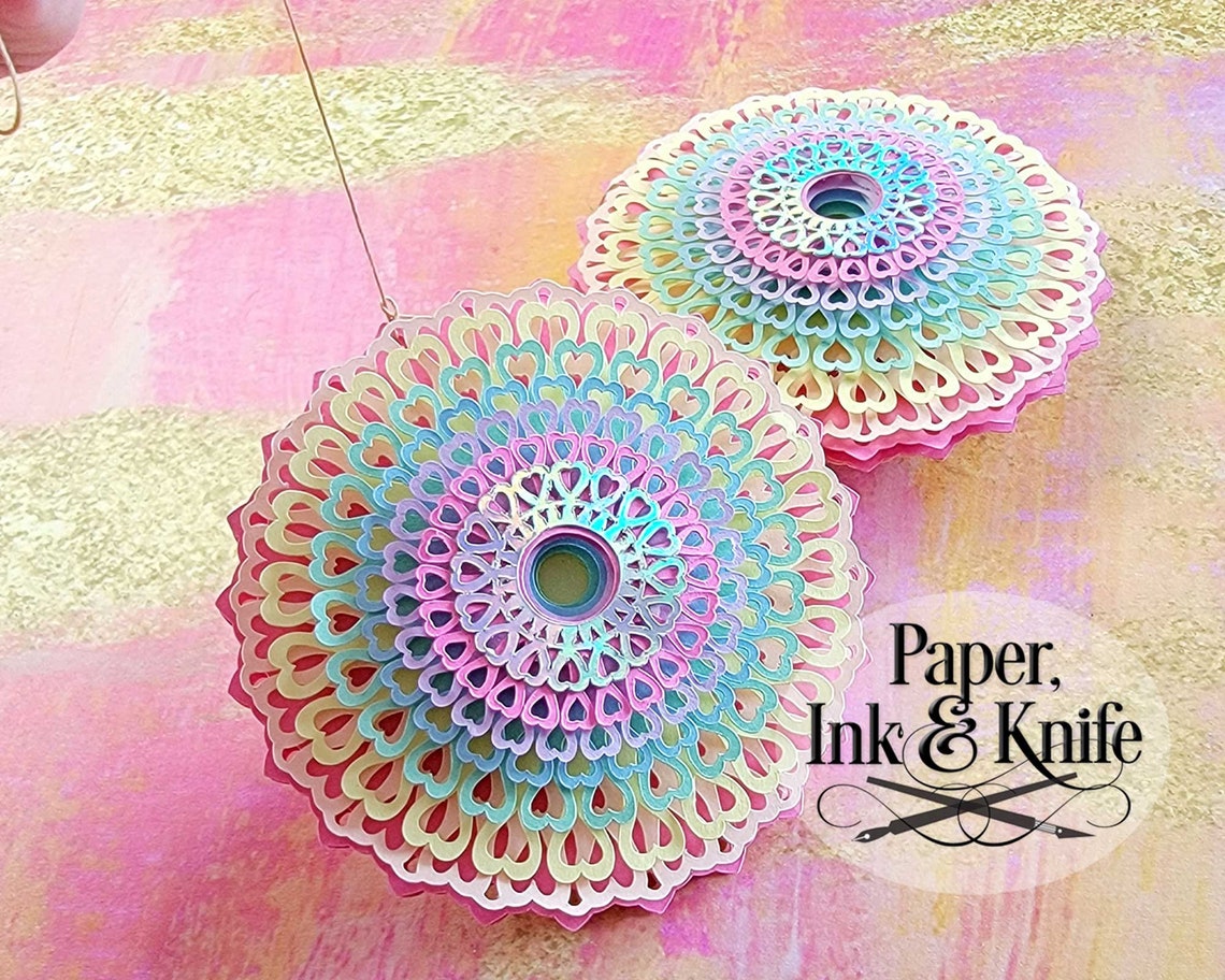 Ring of Hearts Papercut Template SVG PDF JPG Dxf 3D Layered - Etsy