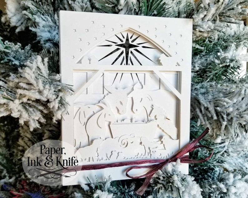 Paper Shadowbox Friendly Beasts Nativity Template Lightbox - Etsy