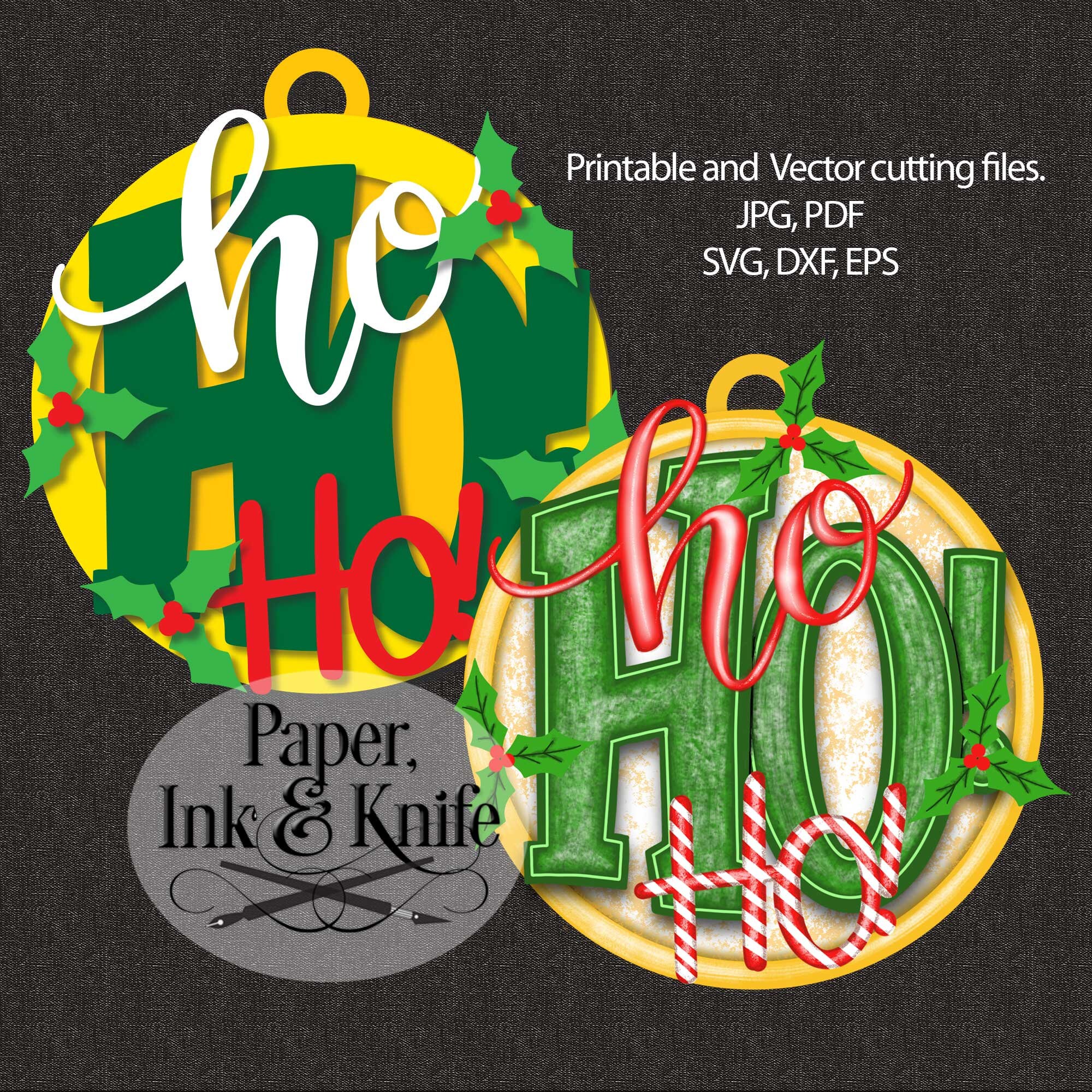 Ho Ho Ho 3D Papercut Layered Christmas Ornament - Etsy