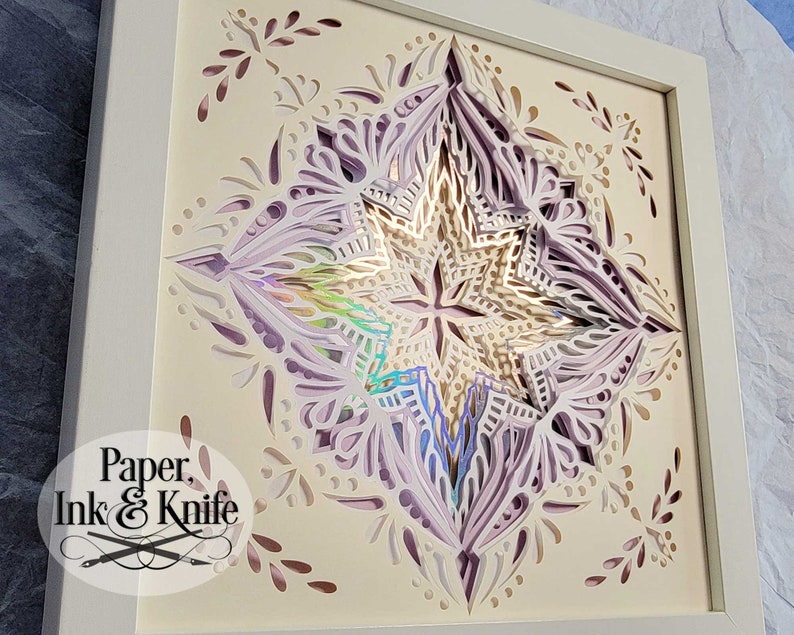 Star Victorian Papercut Shadowbox Template, 9 Layers, 3D Svg Lightbox ...