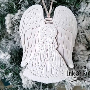 Angel 2, 3D Papercut Template SVG, PDF, JPG Dxf, Layered Christmas ...