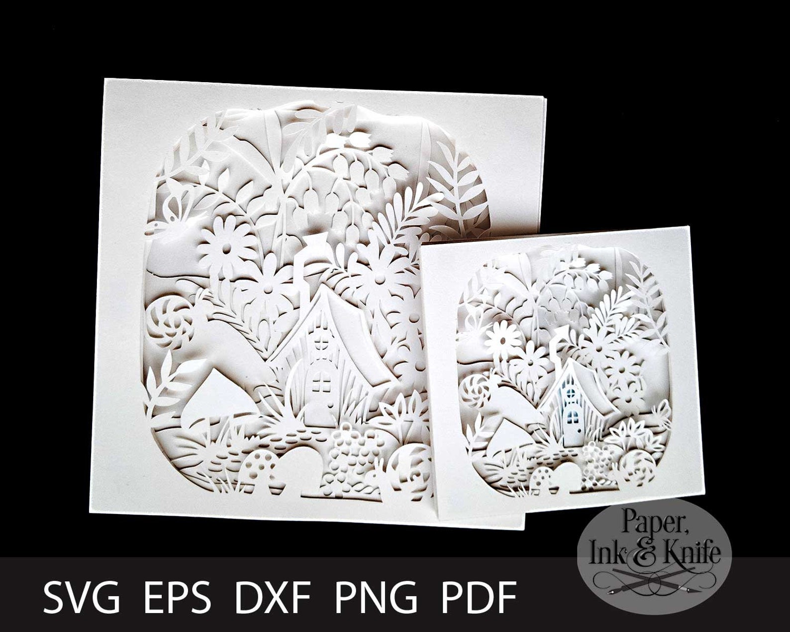 Fairy Cottage Shadowbox Papercut Template 3D Fantasy Paper - Etsy