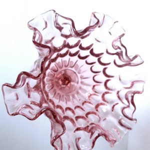 Fenton Glass Colonial Pink Compote Thumbprint Crimped - Etsy