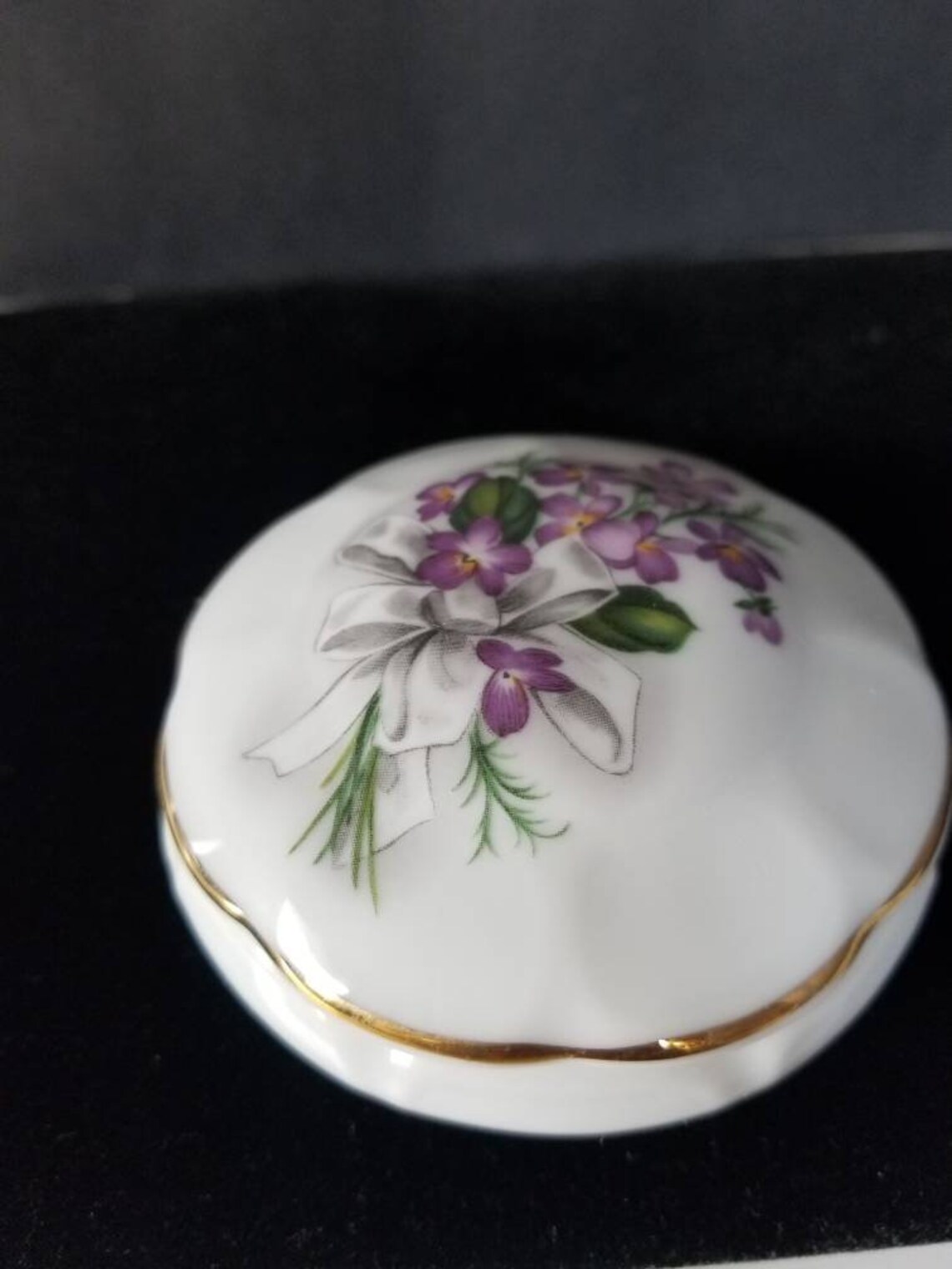 Rare Vintage Geometric Trinket Pill Box Porcelaine Royal Veritable ...