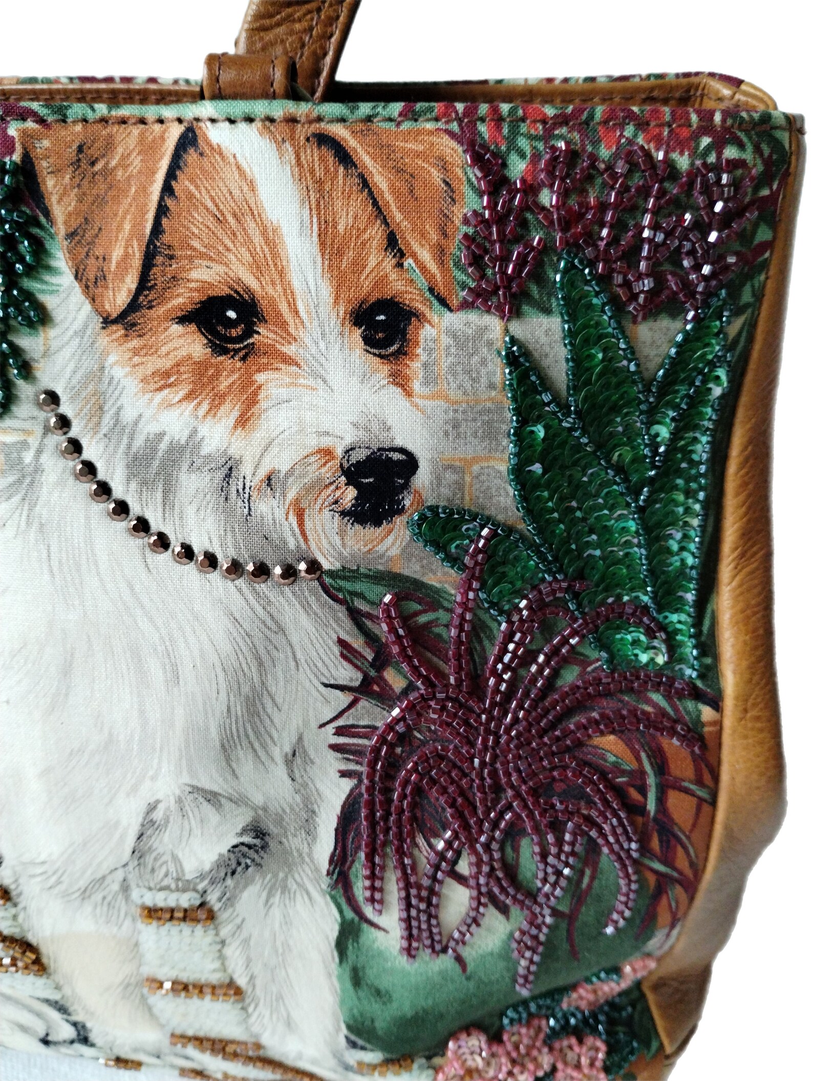 Rare ISABELLA FIIORE Jack Russell Beaded Sequin Shoulder Handbag ...