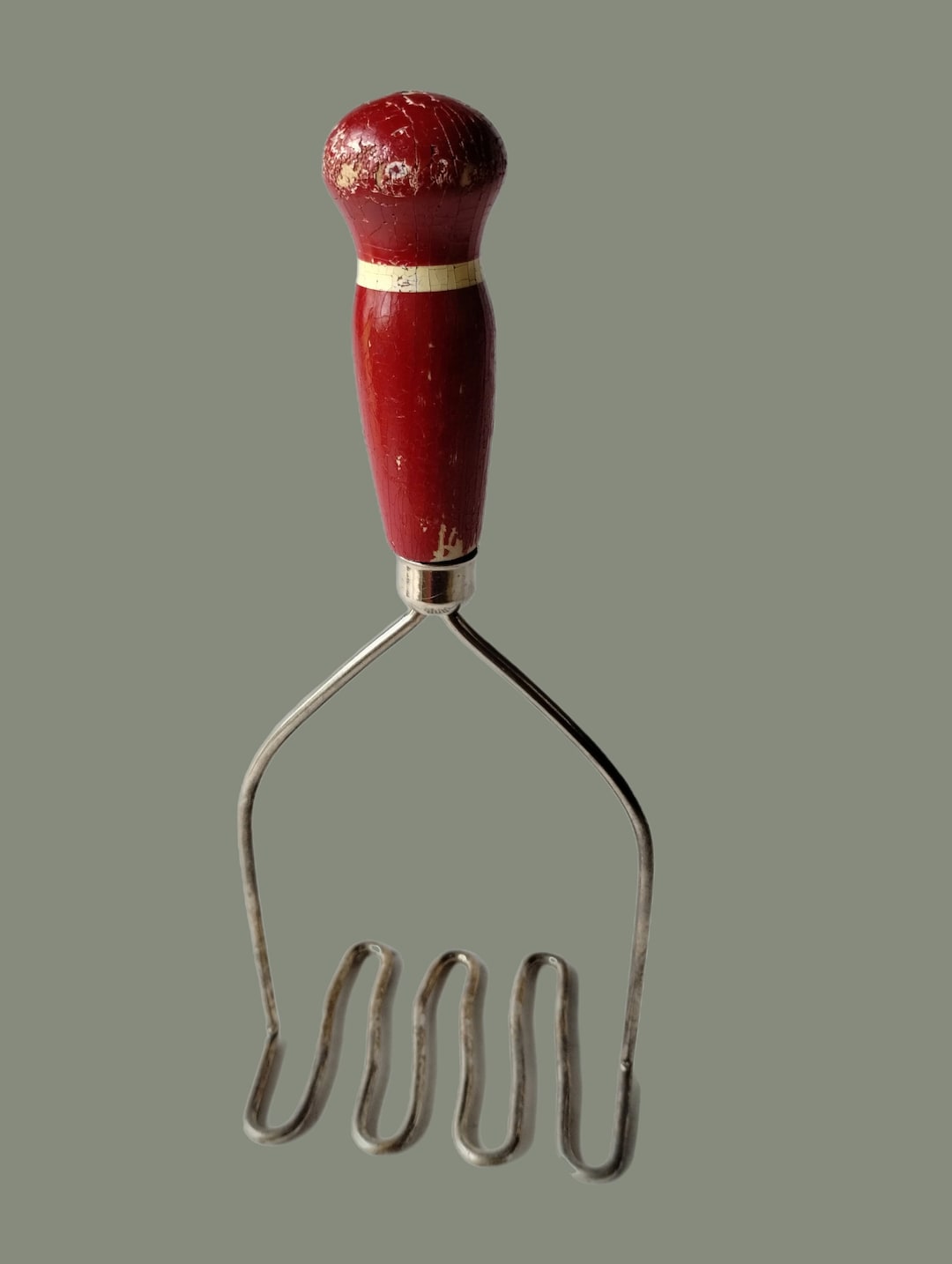 Vintage - Potato Masher - Kitchen Utensil - Red Handle - Country ...