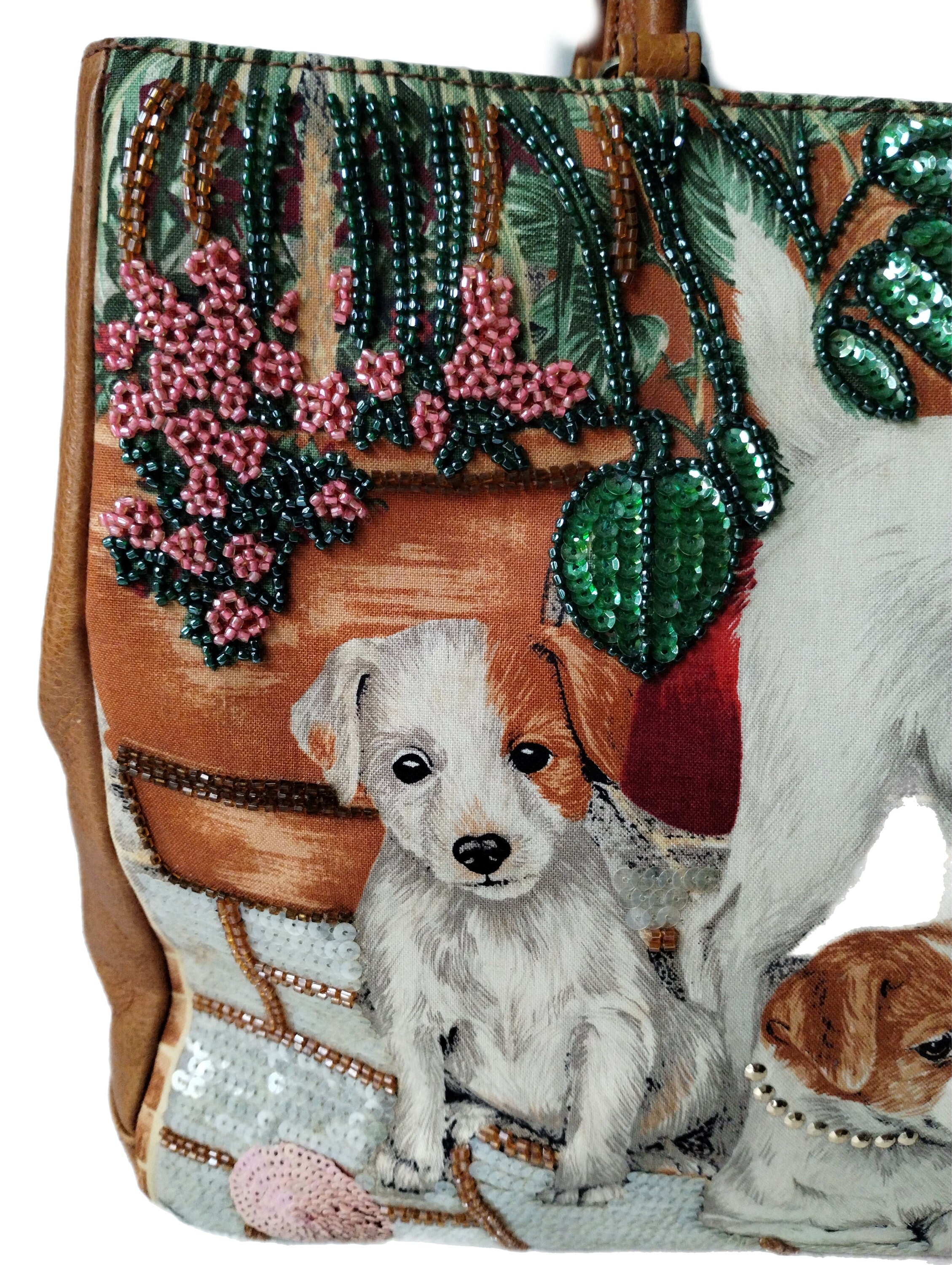 Rare ISABELLA FIIORE Jack Russell Beaded Sequin Shoulder Handbag ...