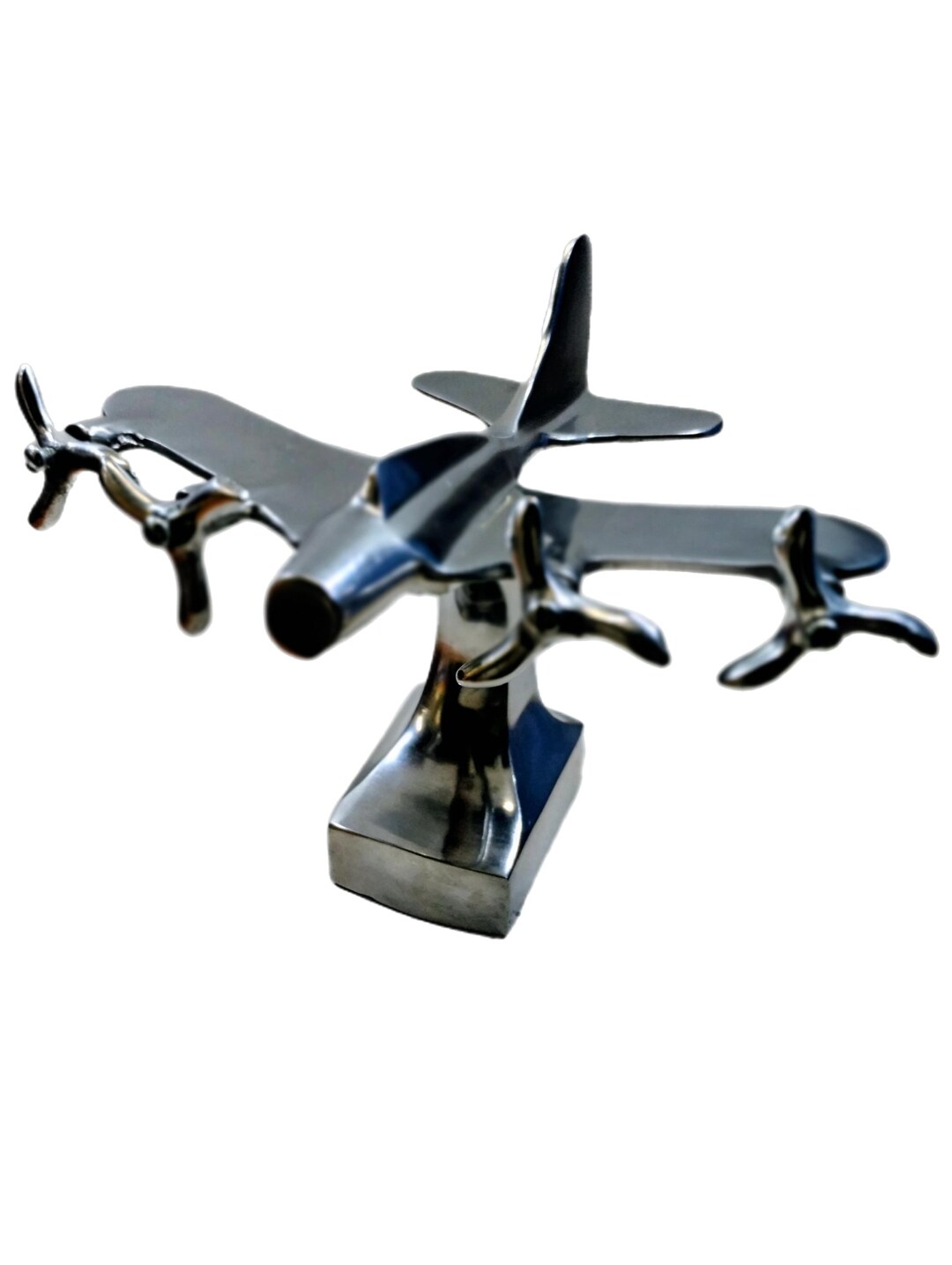 Vintage Chrome Metal Airplane Sculpture - Desk Model - Art Deco ...