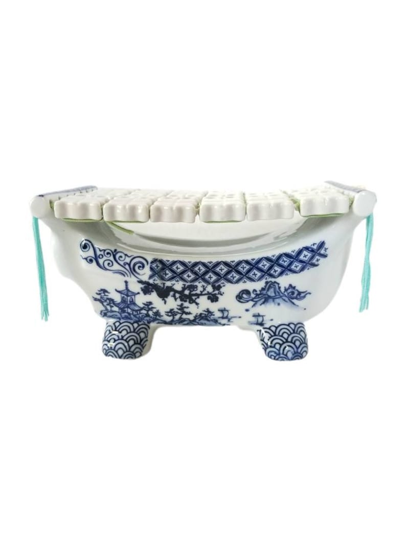 Antique Chinese Porcelain Pillow - Blue and White - Hand-painted ...