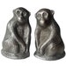 Heavy Silvered Cast Iron Monkey Sculpture Paperweight Bookend Shelf ...