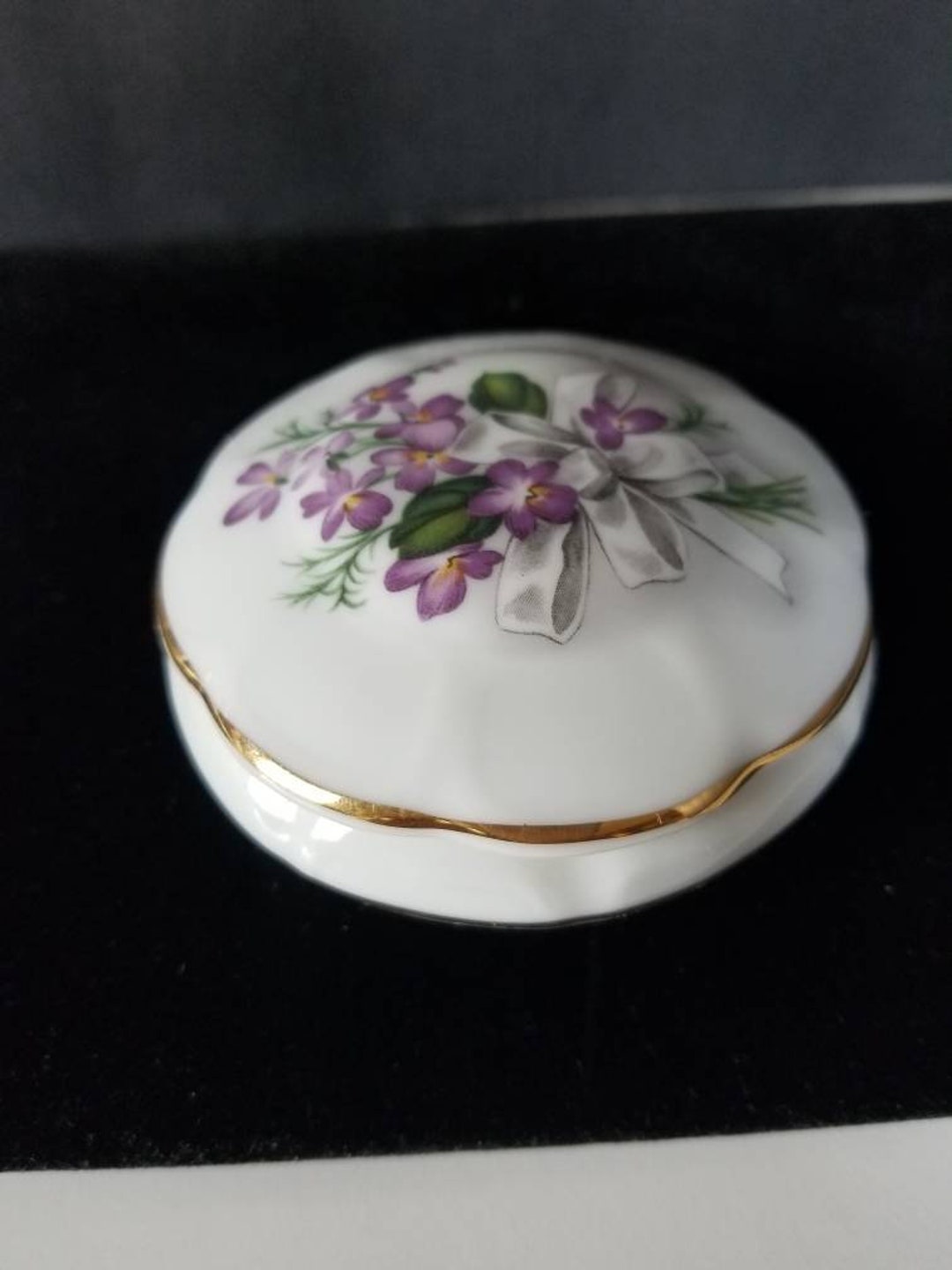 Rare Vintage Geometric Trinket Pill Box Porcelaine Royal Veritable ...