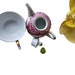 Nantucket Floral Small Gold Rimmed - One Cup Teapot Set - Mini White ...